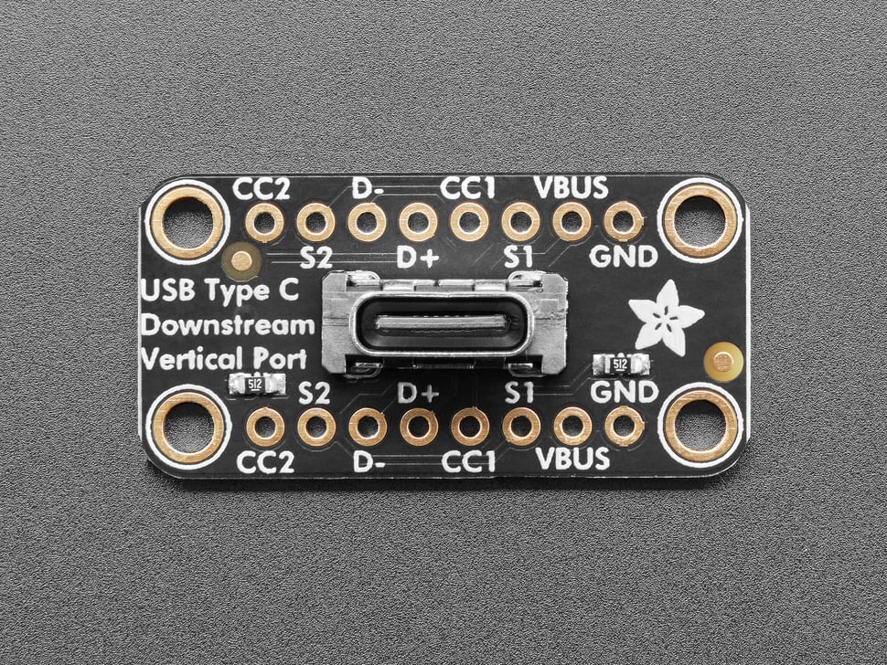 Adafruit USB Type C Vertical Breakout - Downstream Connection — Little Bird