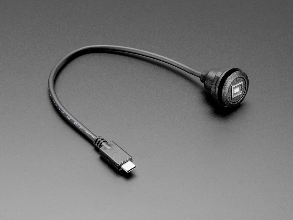 Round Panel Mount USB Cable - USB-B Socket to USB-C Plug — Little Bird