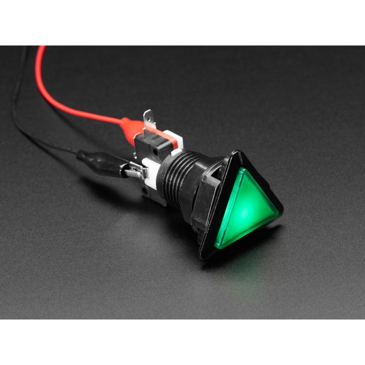 LED Illuminated Triangle Pushbutton A.K.A 1960s Sci-Fi Buttons - Green ...