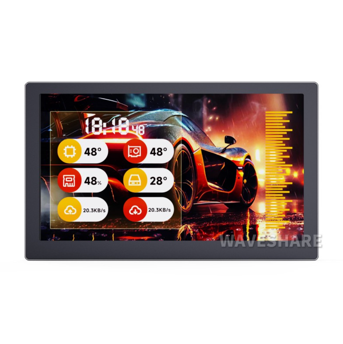 7 Inch USB Monitor, PC Case Secondary Screen / Desktop RGB Ambient Scr ...